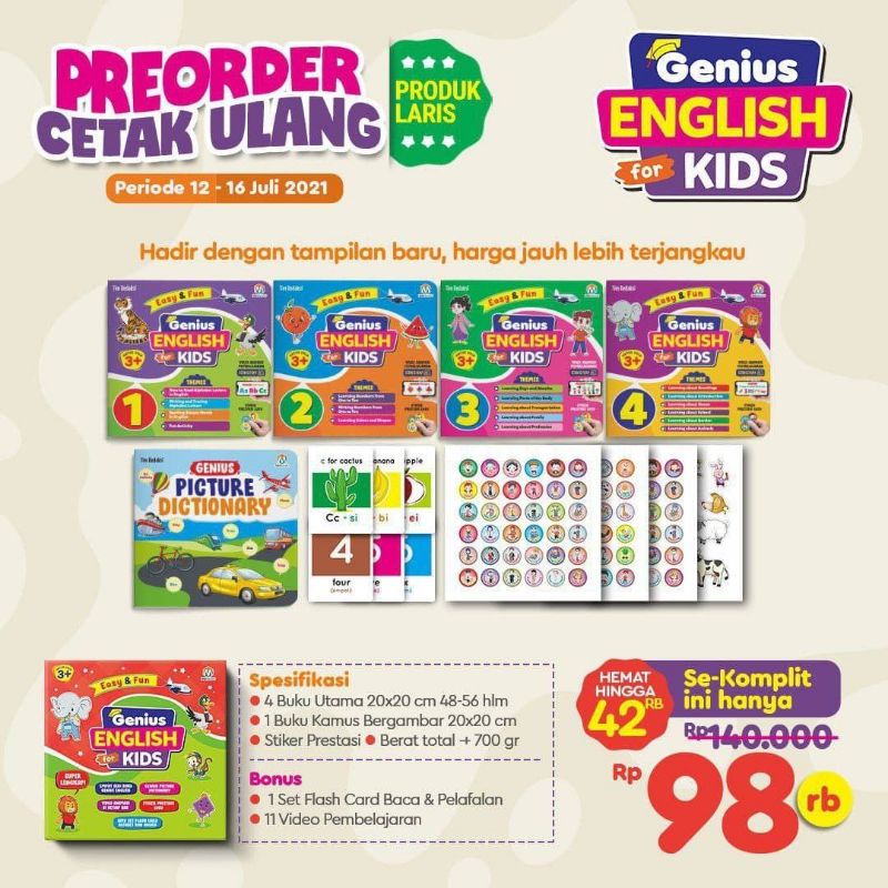 Jual GENIUS ENGLISH FOR KIDS(READY) | Shopee Indonesia