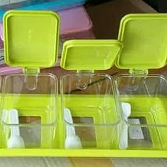 Jual Wadah Bumbu Dapur, Set isi 3+Sendok/Wadah Serbaguna isi 3 Set ...