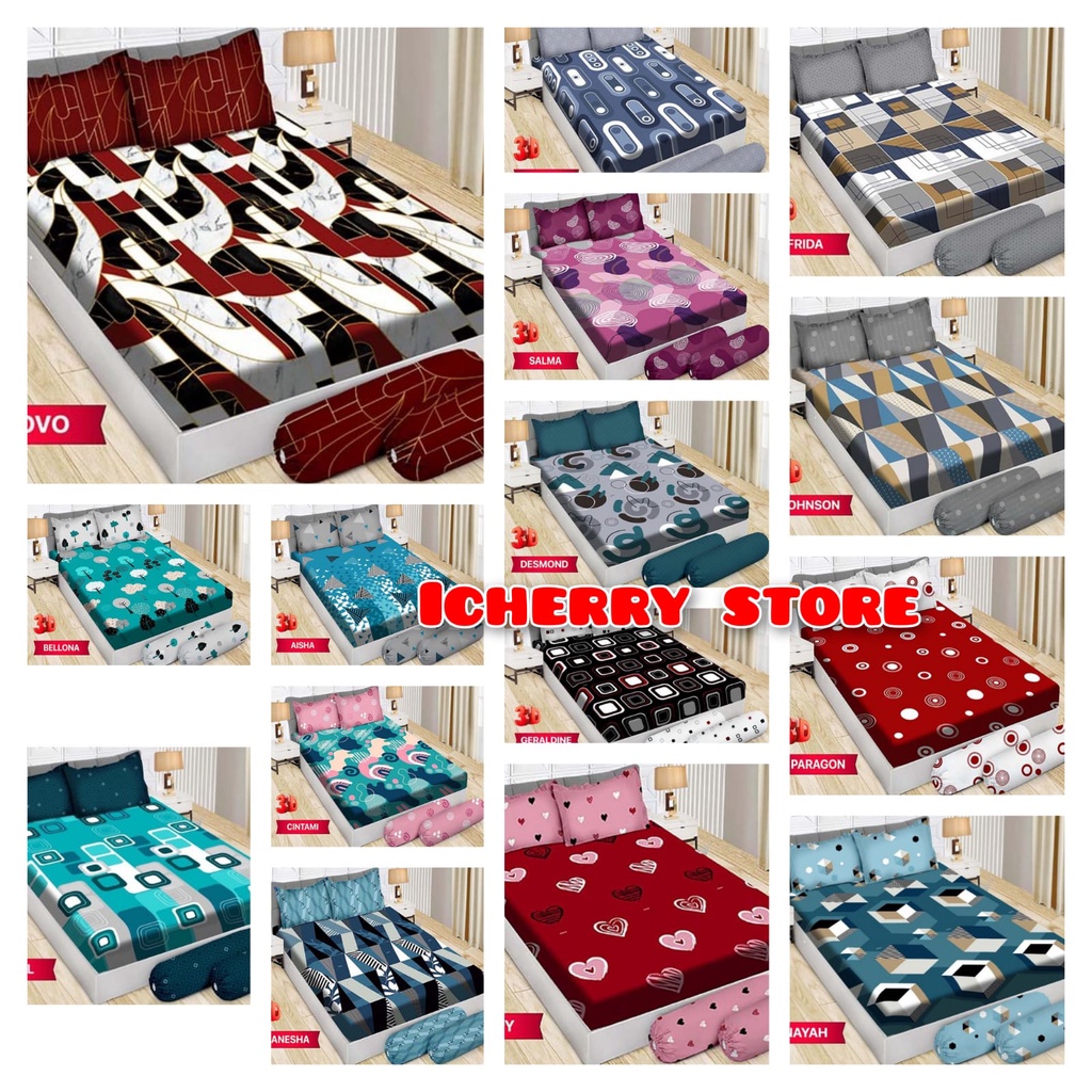 Jual 3in1 Sprei Bonita Disperse 3D King 180x200 160x200 120x200 Motif Rainbow, Aisha, Bellona ...