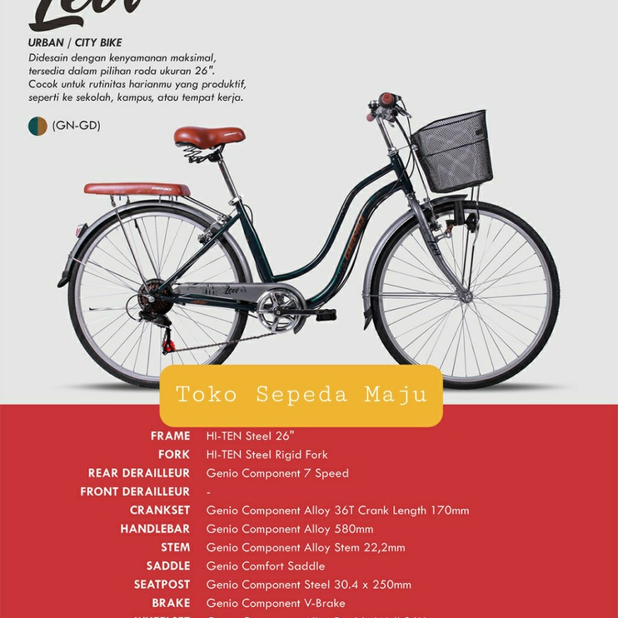 Jual Sepeda Mini GENIO LEVI 26 inch keranjang depan | Shopee Indonesia