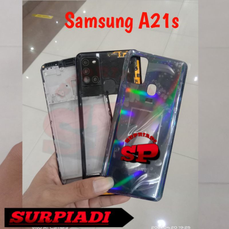 Jual Casing Housing Samsung A21s Fullset Backdoor Backdor Frame Lcd Tulang Tengah Original ...