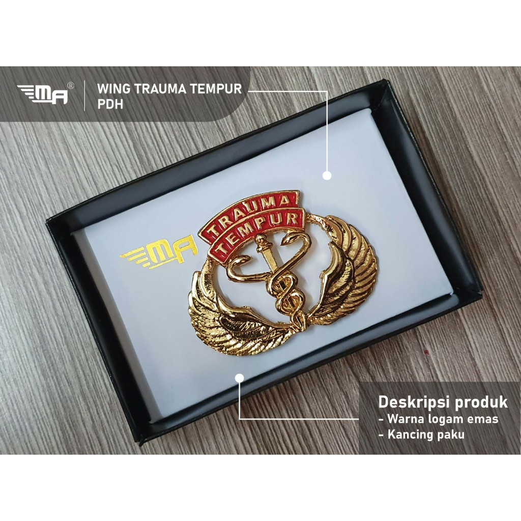 Jual Brivet Wing Trauma Tempur PDH TNI Militer Brivet Pin Wing | Shopee ...