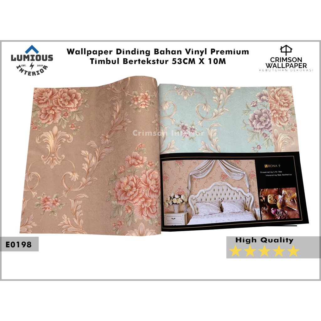 Jual WALLPAPER DINDING BUNGA VINYL PREMIUM TIMBUL CANTIK MEWAH | Shopee ...