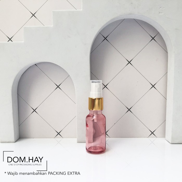 Jual Botol Spray Kaca Pink 20ml Tutup Halfcap Bottle Luxury Elegant ...