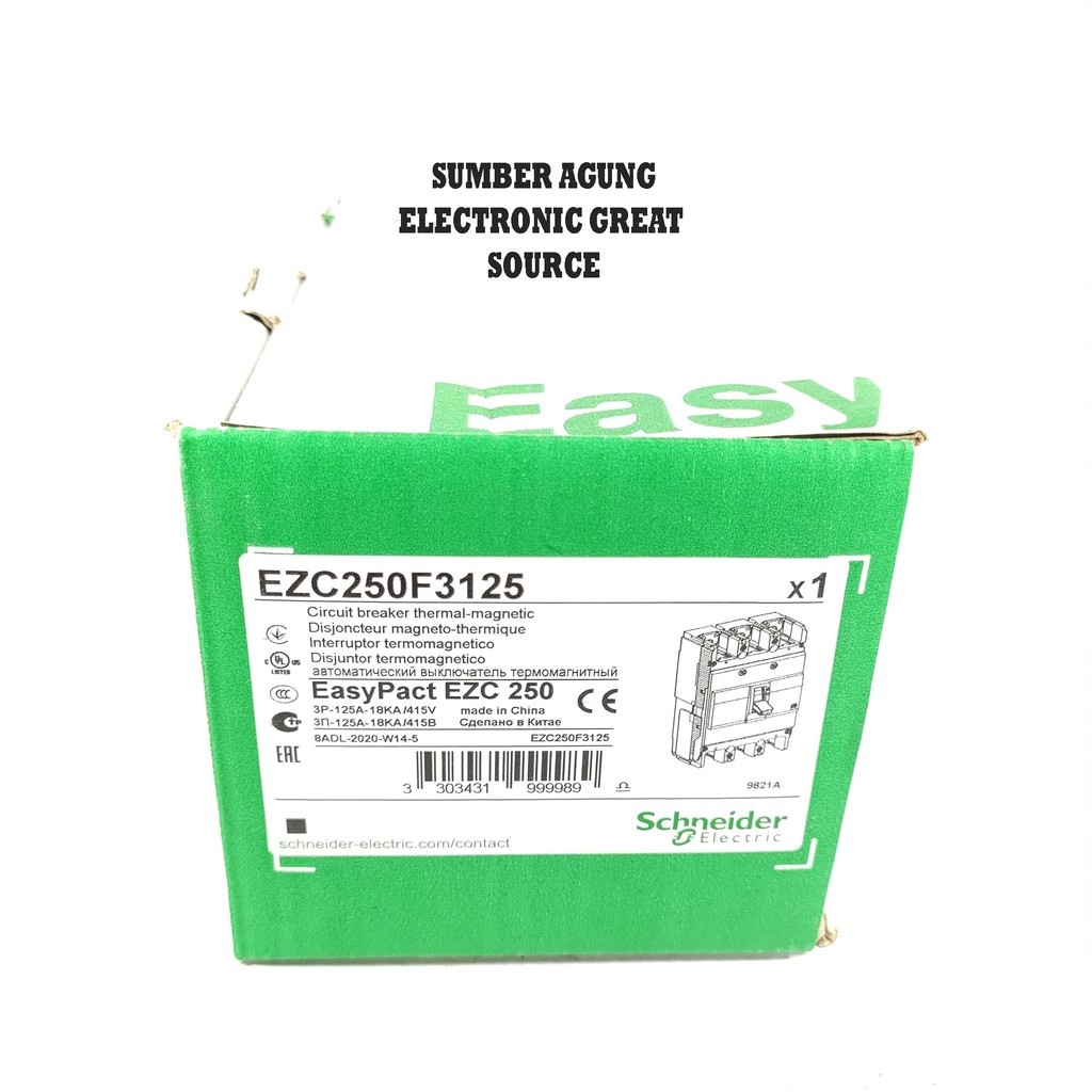 Jual Schneider EZC250F3125 EZC Breaker EZC 250F 125A 3P | Shopee Indonesia