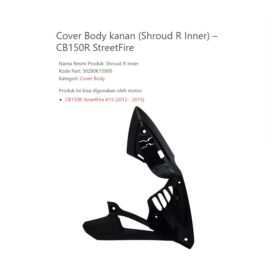 Jual 50285K15900 50280K15900 Cover Body Kanan Kiri (Shroud L , R Inner ...