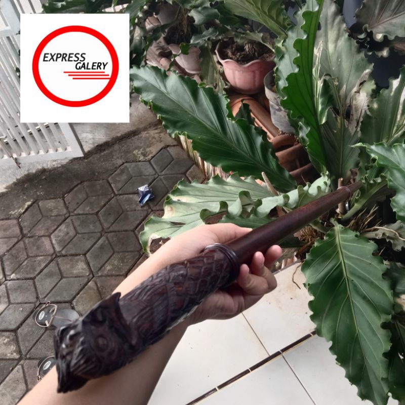 Jual tongkat komando kayu galih asem ukir Garuda D460 | Shopee Indonesia