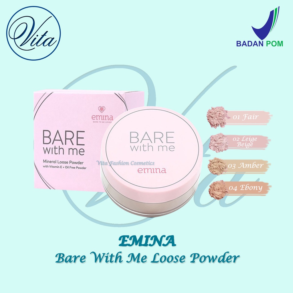 Jual (ORI & BPOM) EMINA Bare With Me Mineral Loose Powder with Vit E ...