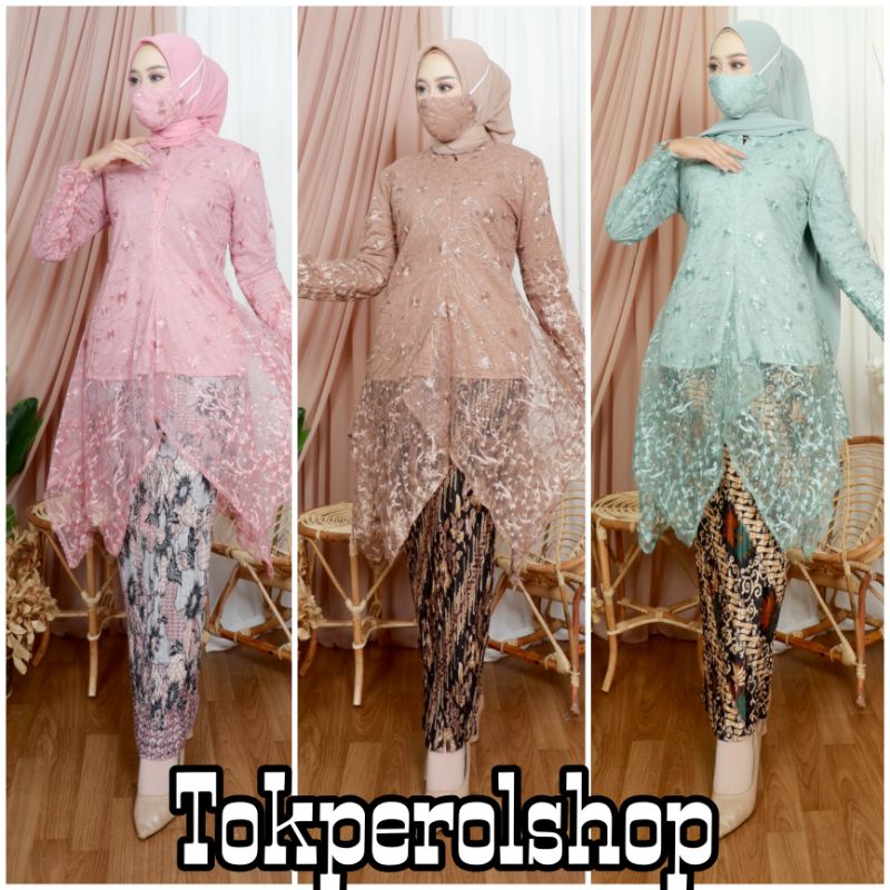 Jual Set Kebaya Tulle Sanghai Busui / Kebaya Modern / Kebaya / Baju ...