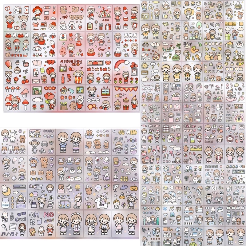 Jual diy project sticker set box multi surface cute stickers korea ...