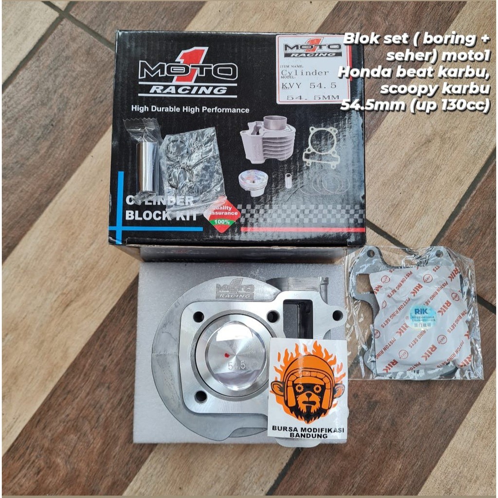 Jual PAKET BOREUP BLOK MESIN 54.5 mm BEAT SCOOPY SPACY KARBU MOTO1 BORE UP boring blok seher ...