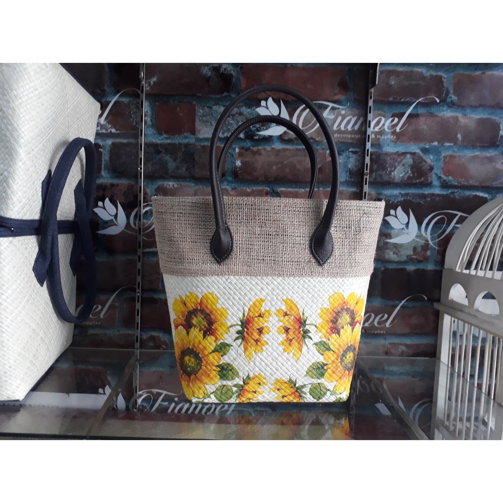 Jual tas goni/tas anyaman pandan murah/tas decoupage/tas selempang ...