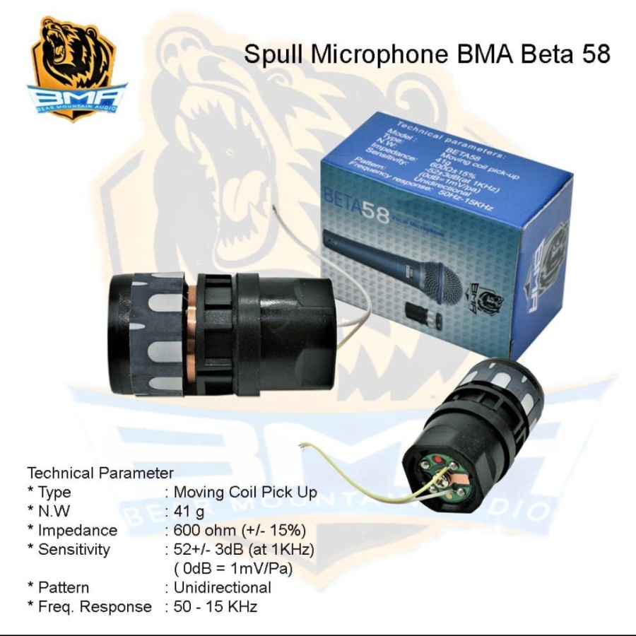Jual SPUL SPULL MICROPHONE MIC BMA BETA 58 SPOL SPOOL ELEMEN MIK BETA58 ...