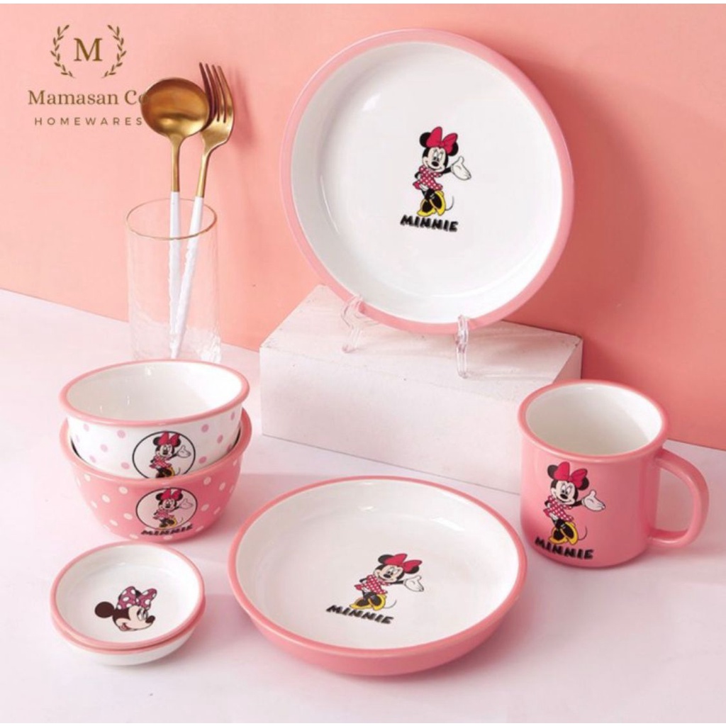 Jual Minnie Mouse Ceramic Dinnerware Set | Shopee Indonesia