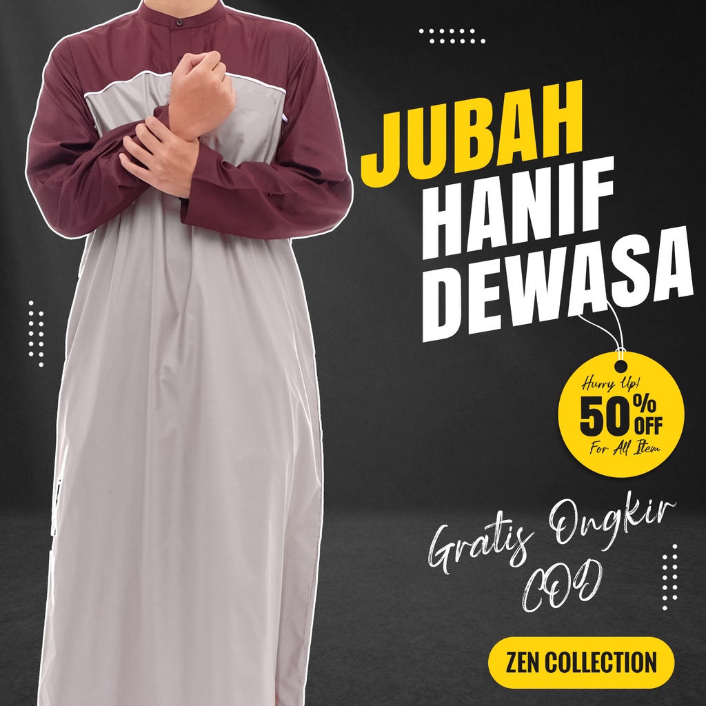 Jual Baju Gamis Hanif Pria Ikhwan Dewasa Bahan Katun Premium Madinah ...