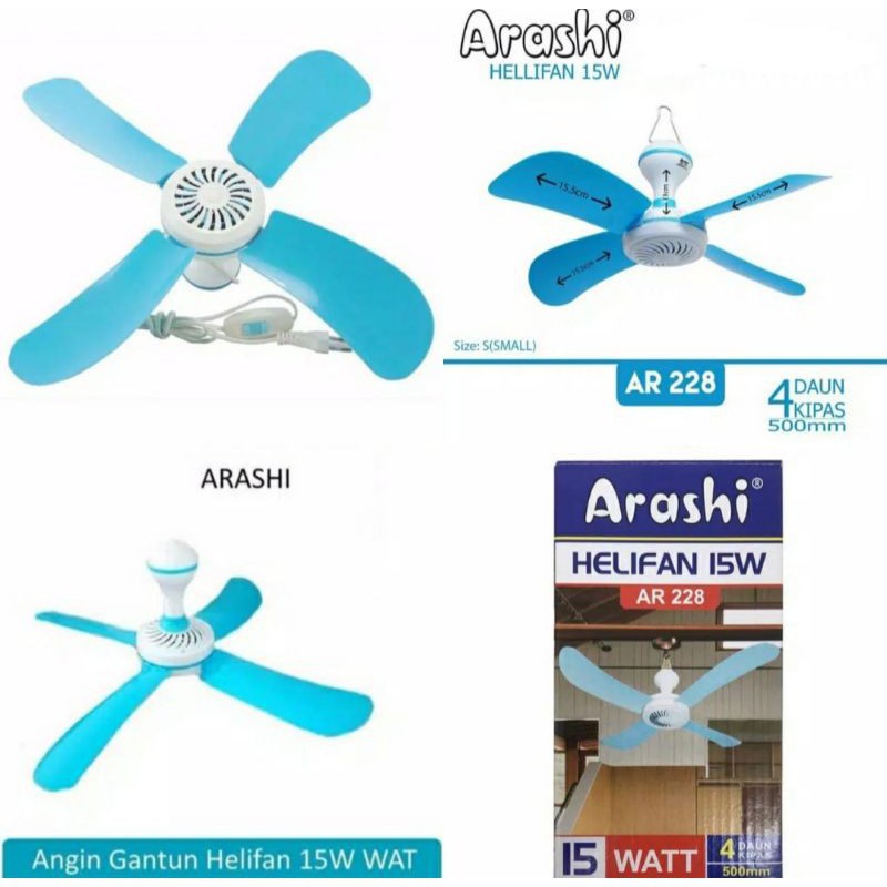 Jual Helifan By Arashi Kipas Angin Gantung Helifan 15W AR228 Original ...