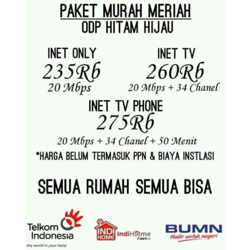 Jual internet Indihome. | Shopee Indonesia