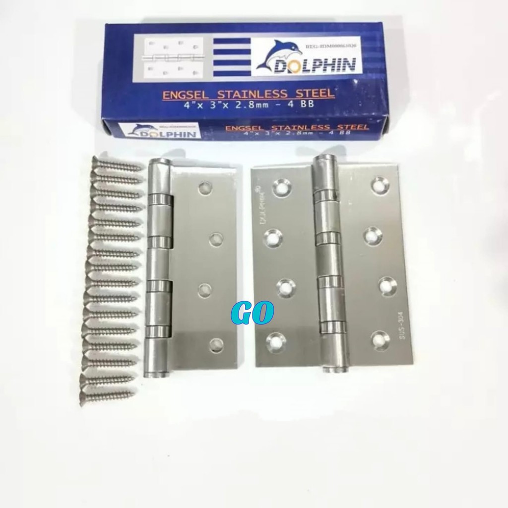 Jual Engsel Stainless SUS 304 Asli Dolphin - Engsel Pintu 4 Inch ...