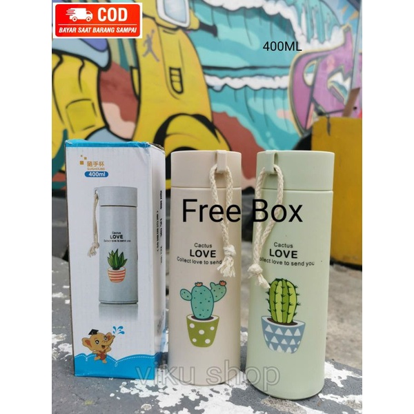 Jual Botol Minum Kaca Silikon Tumbler Cactus Termos Minuman Kaktus ...