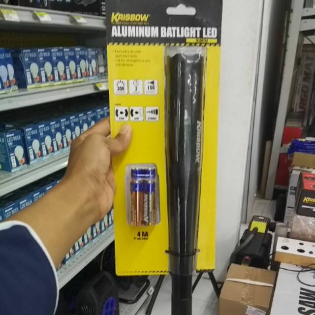 Jual Krisbow Led Flashlight 300lm, 4XAA BAT ALUMUNIUM + baterai ...