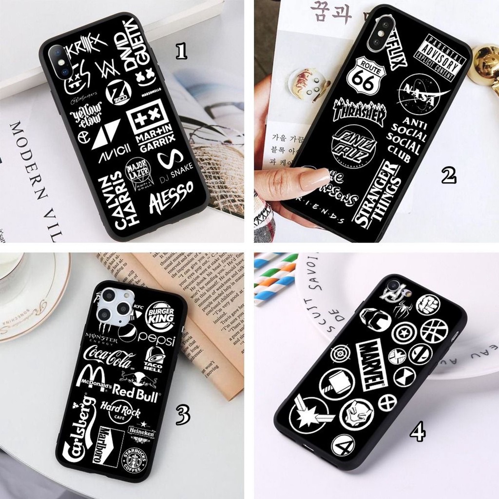 Jual (SB6) Softcase Case Black Motif Sticker Branded Xiaomi Redmi 12C ...