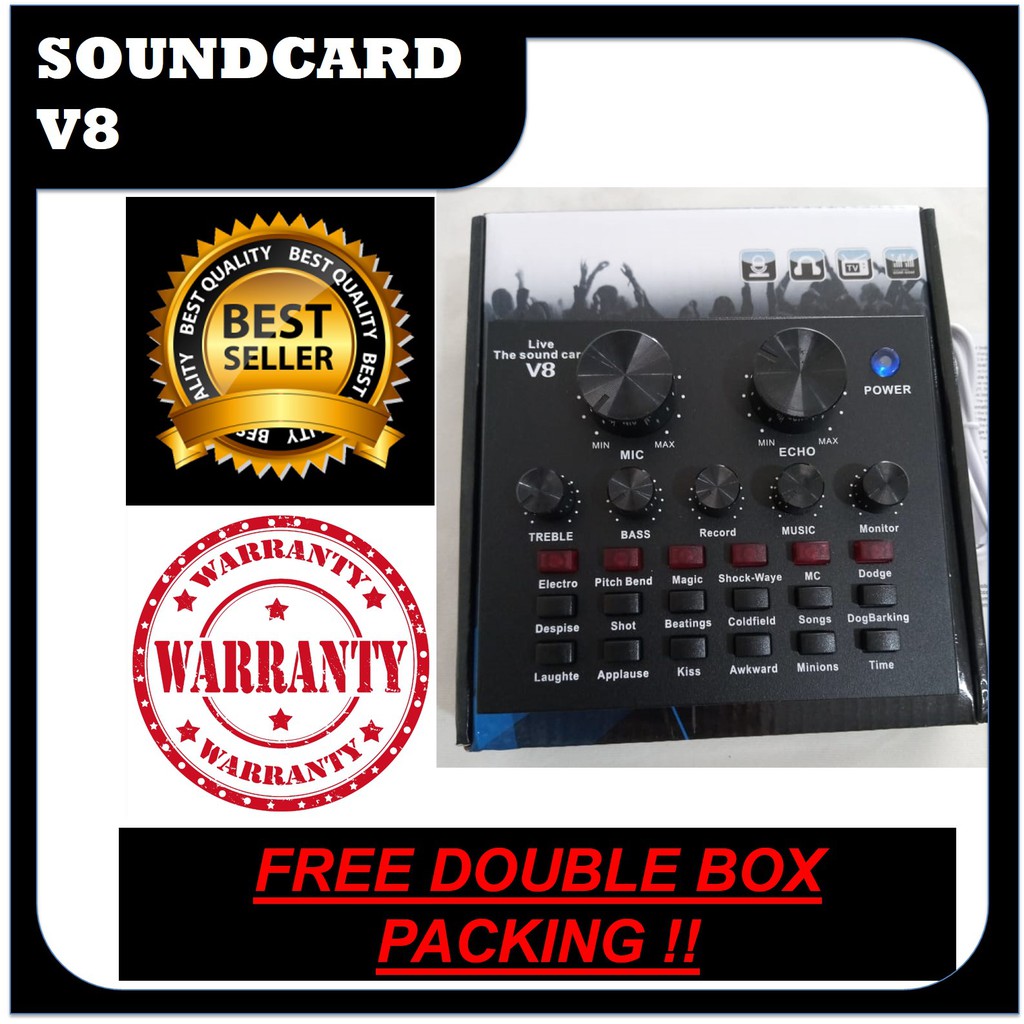 Jual Soundcard Audio USB External V8 Efek Sound Card Elektronik Live ...