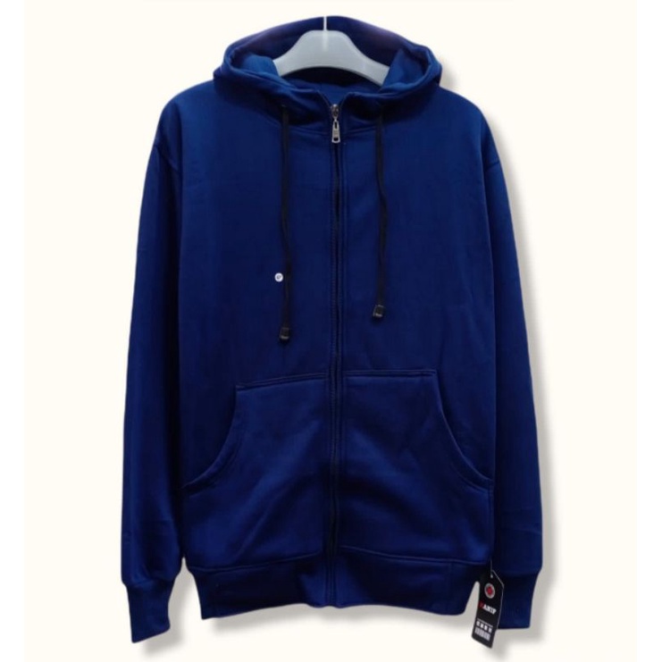 Jual Jaket sweater Hoodie warna Biru Nevi jeket Zipper pria dan wanita ...