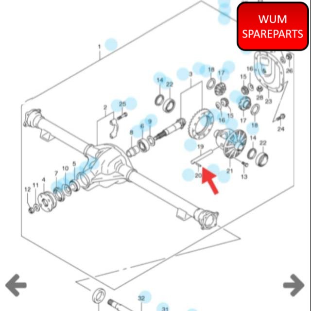 Jual Pin Shaft pinion / Pin lock Shaft pinion APV / Mega carry original ...