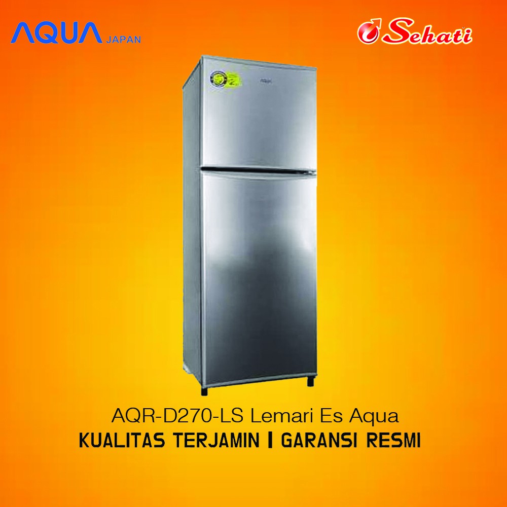 Jual KULKAS AQUA SANYO JAPAN AQR D270 LEMARI ES 2 PINTU AQUA SANYO AQRD270-DS-LS SILVER [220 L ...