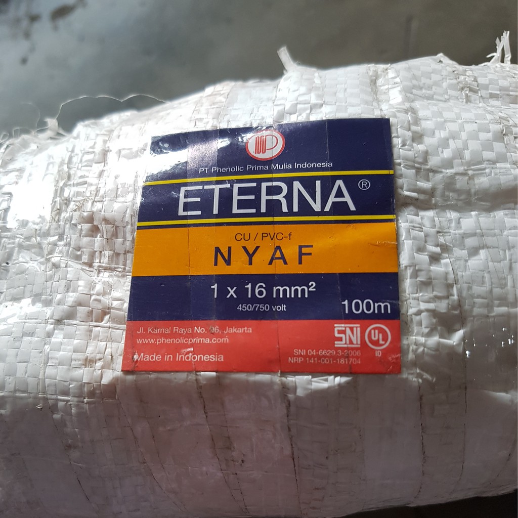 Jual ETERNA NYAF 16 MM ( 100M ) / KABEL LISTRIK SERABUT TEMBAGA AF 16MM ( 100 METER ) BIRU HITAM ...