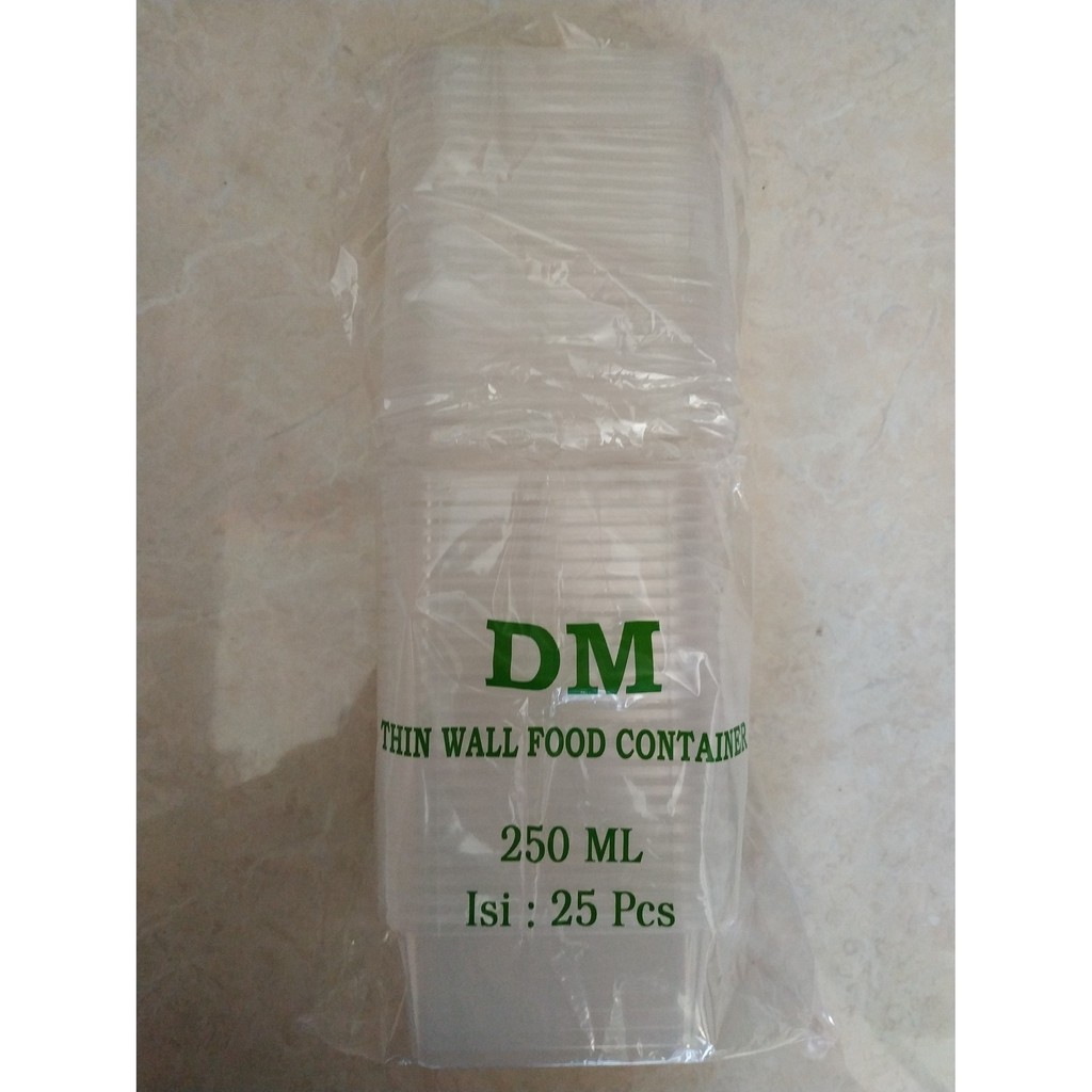 Jual Thinwall DM Food Container Ukuran 250 mL Persegi Panjang 25 pcs ...