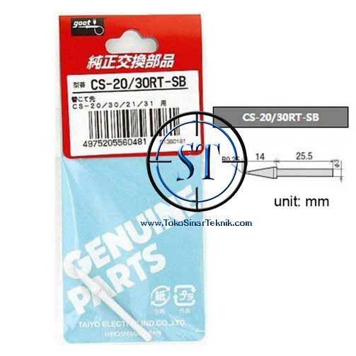 Jual Mata Solder Goot CS-20/30RT-SB China Parts Ujung Solder LAncip Tajam patri Timah Handphone ...