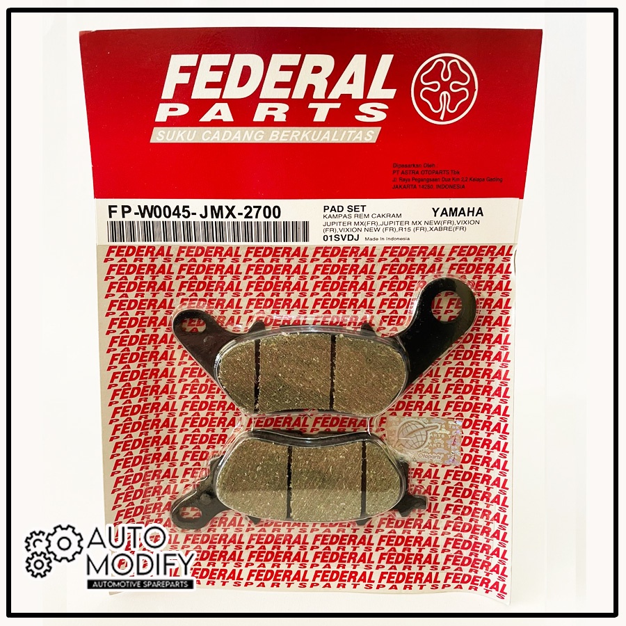 Jual Disc Pad / Kampas Rem Belakang Federal Yamaha NMAX / N-MAX FP ...