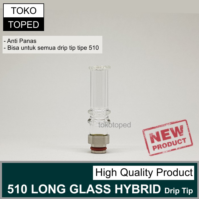Jual 510 Long Glass Hybrid Drip Tip | B1 | driptip hadaly merlin mini ...