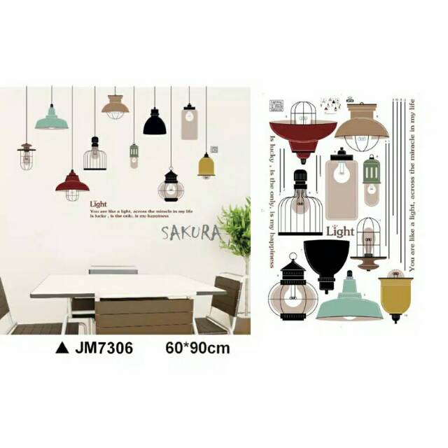 Jual Wallsticker / sticker dinding gambar lampu gantung uk 60 x 90cm ...
