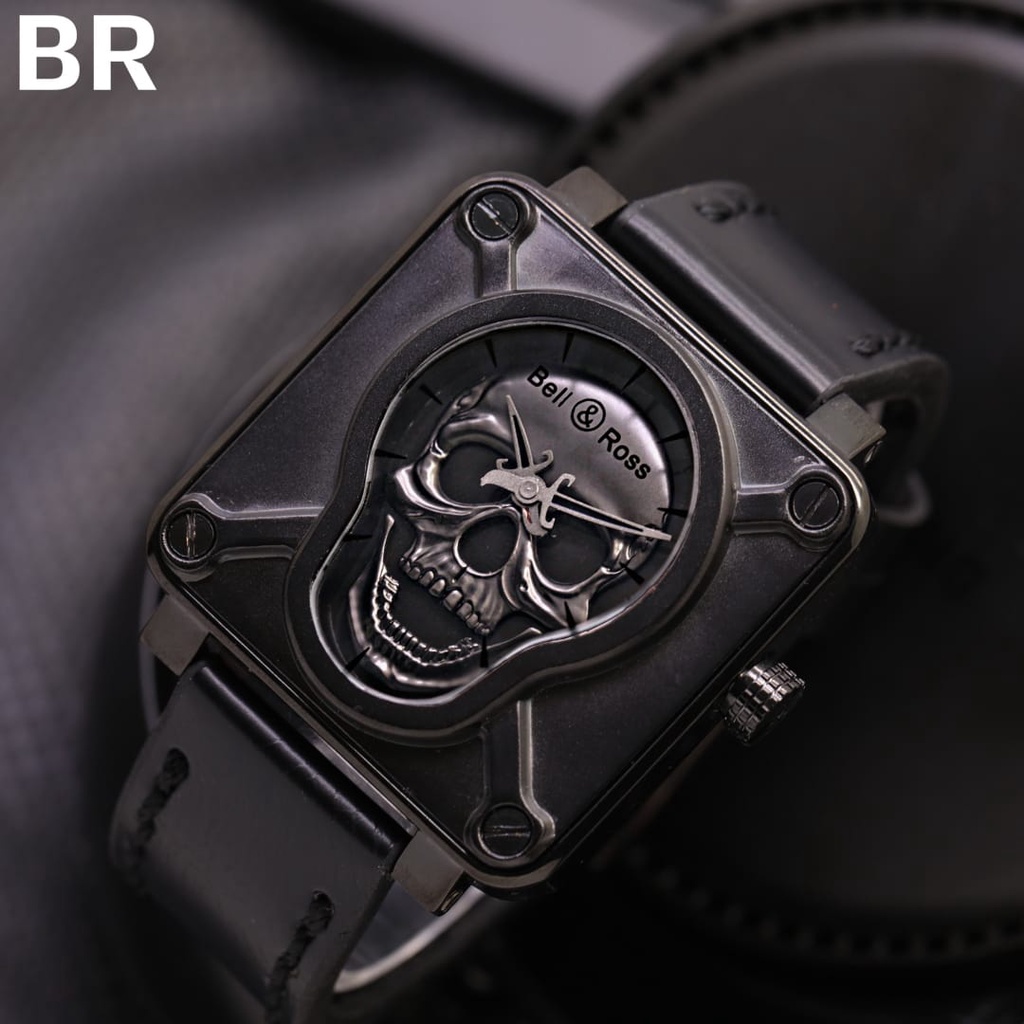 Jual Jam Tangan Pria BELL&ROSS Tali Kulit Premium Free Box & Batrai ...