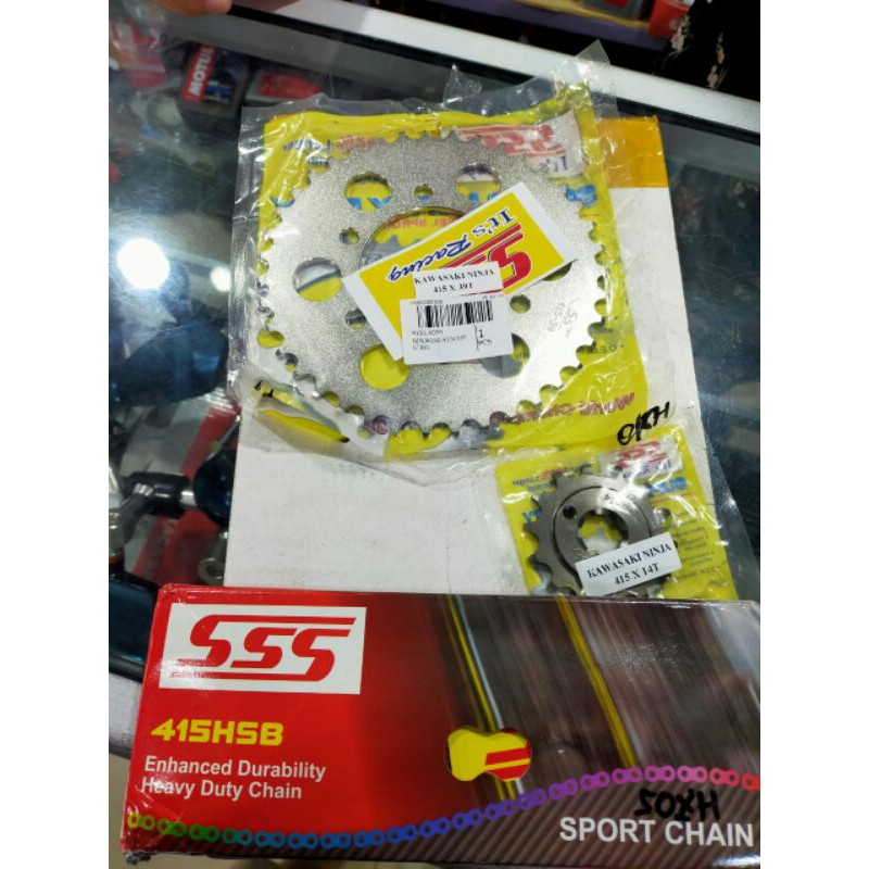 Jual gear set sss racing kawasaki ninja r ninja rr 2 tak 415 428 full ...