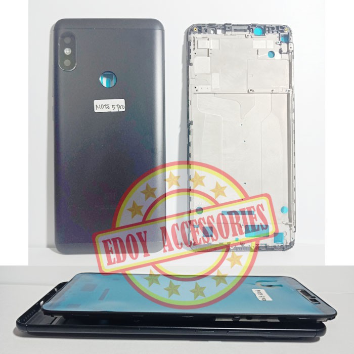 Jual Housing Xiaomi Redmi Note 5 Pro Fulset Hitam Kesing Casing Tatakan ...
