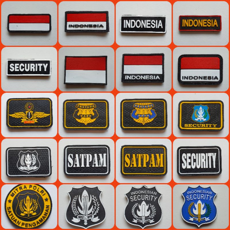 Jual patchrubber logo security/satpam/mitra polri/gada pratama/tempelan ...