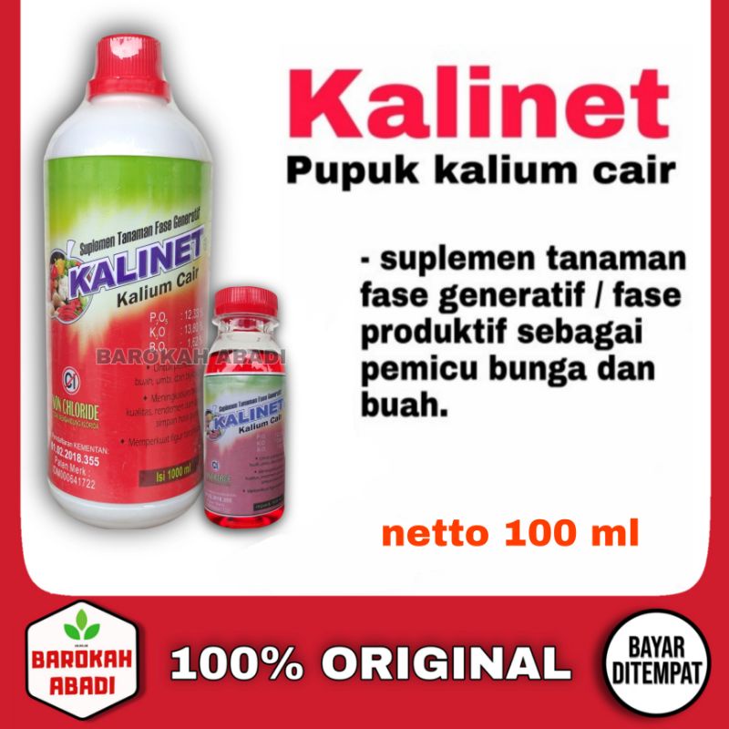 Jual KALINET ( Repack 100ml ) Pupuk Kalium Cair Pemicu buah dan bunga ...