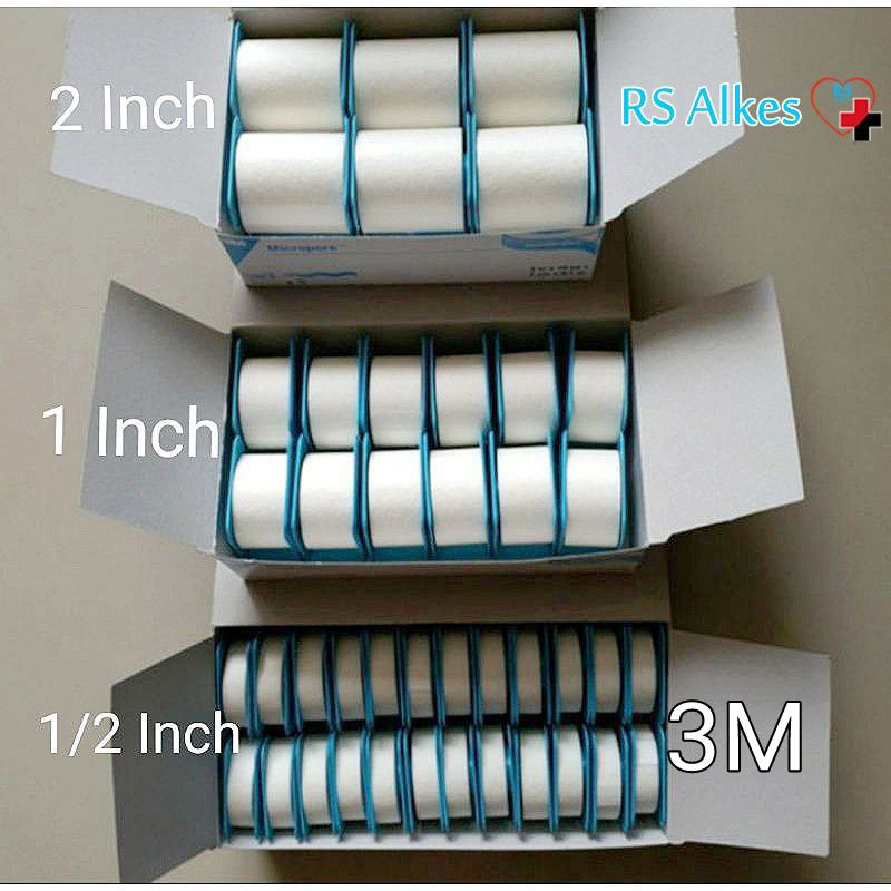 Jual Micropore 3M 2 Inch 1 Inch 1/2 Inch Surgical Tape Plester Putih ...
