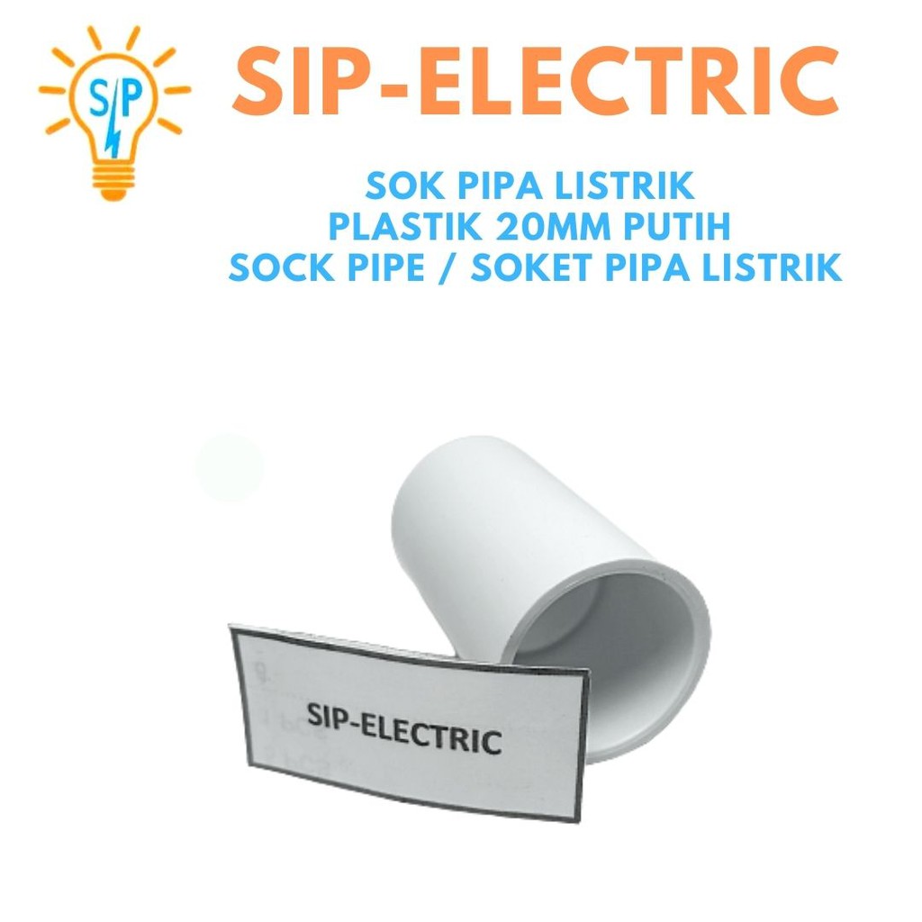 Jual Sok Pipa Listrik Plastik 20Mm Putih / Sock Pipe / Soket Pipa ...