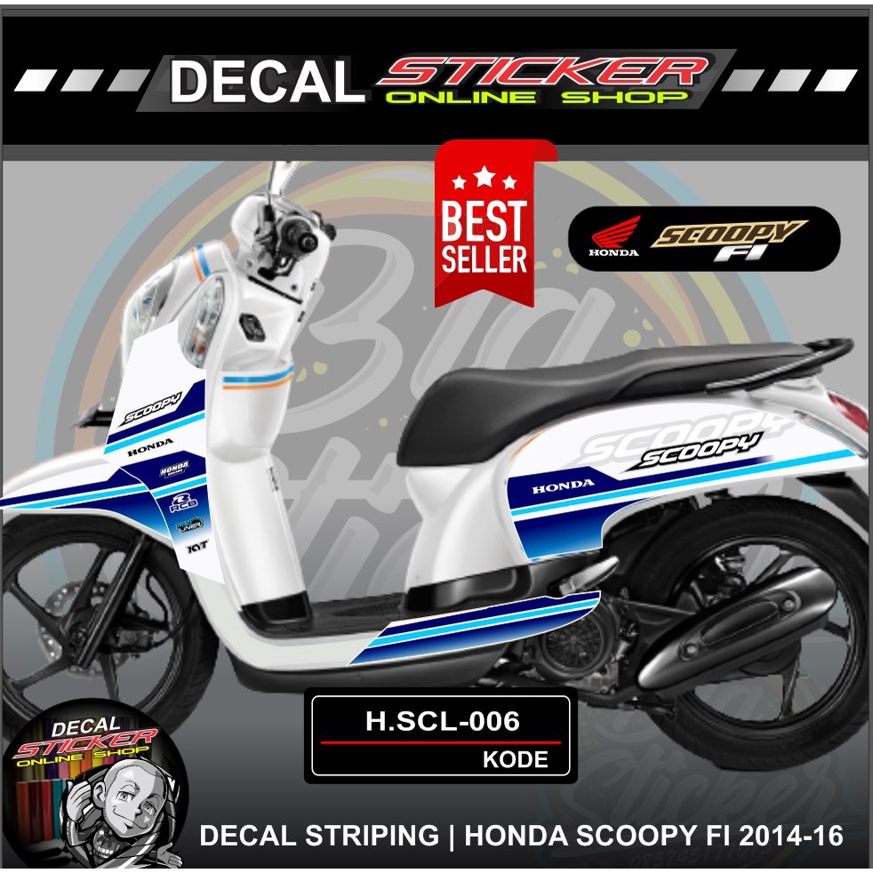 Jual STIKER MOTOR HONDA SCOOPY FI 2014-2016 DECAL STRIPING KANAN KIRI ...