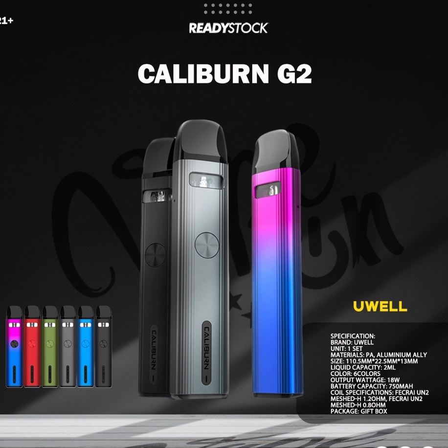 Jual UWELL CALIBURN G2 POD KIT 100℅ AUTHENTIC - POD KIT CALIBURN G2 ...