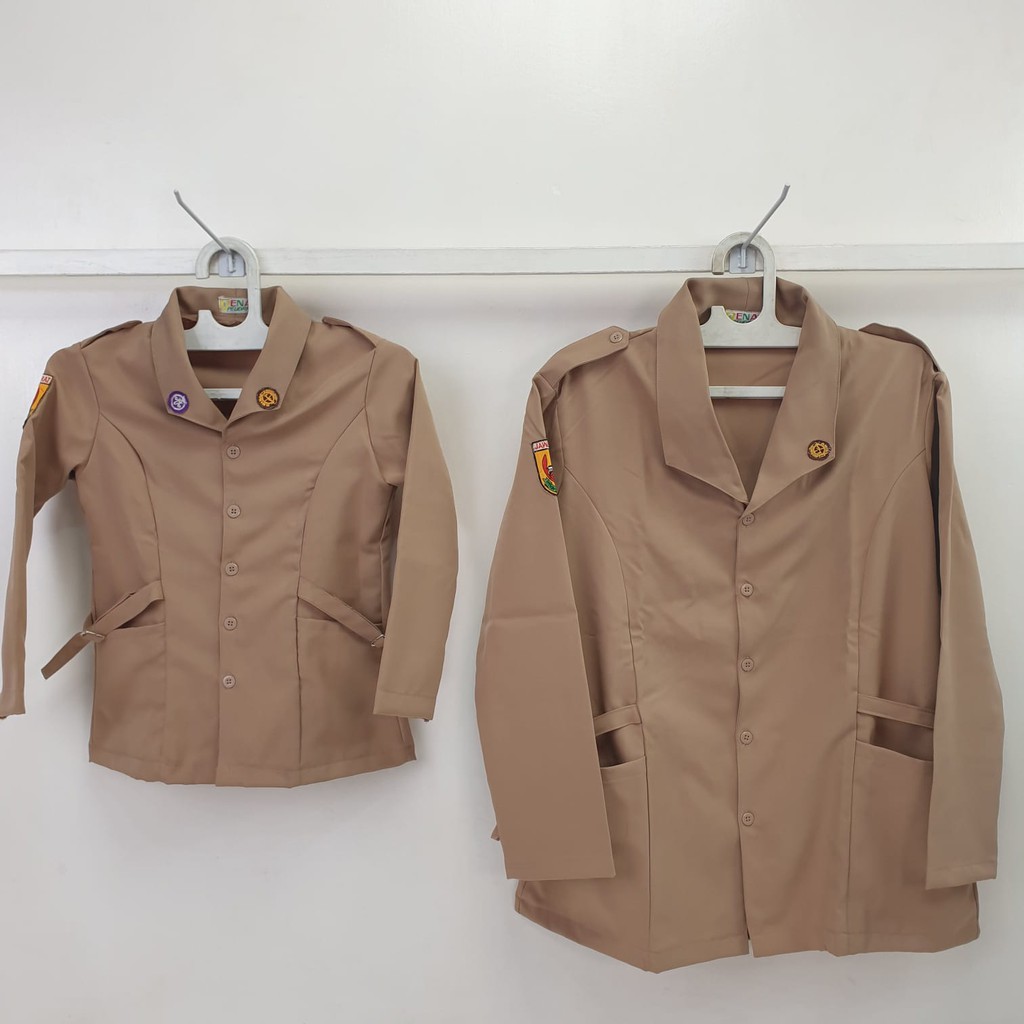 Jual Baju Seragam Pramuka Wanita Model Jas Tali Bahan Bellini | Shopee ...