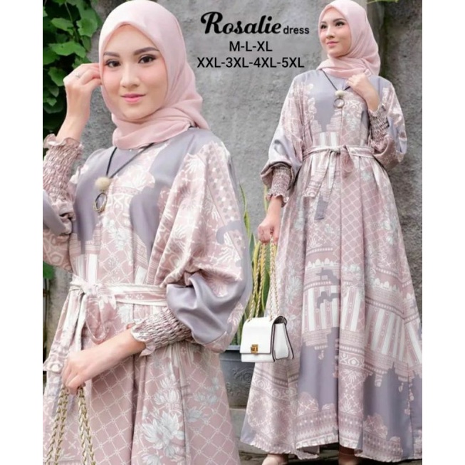 Jual Pakaian Wanita Dewasa Rosalie Dress Bahan Maxmara Lux Ukuran Jumbo M L XL XXL 3XL 4XL 5XL ...