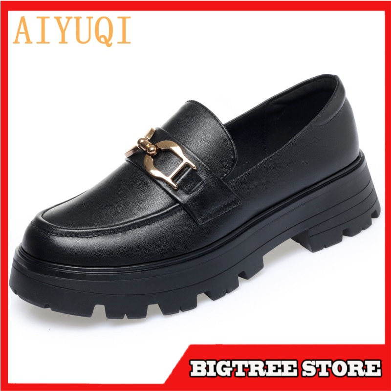 Jual Sepatu Wanita Loafers Import Women Platform Genuine Leather Large ...