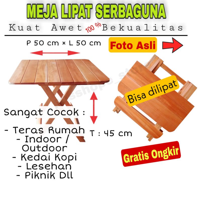 Jual Meja Kayu Lipat Portable Kafe Rumah | Shopee Indonesia