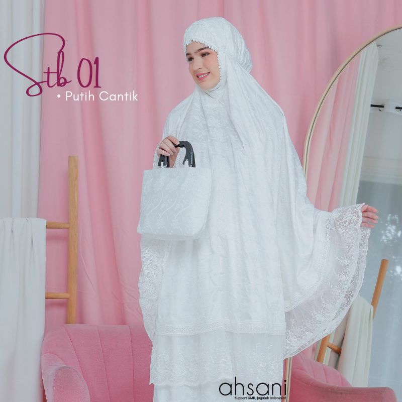 Jual MUKENA DEWASA AHSANI STB01 (BEST SELLER)ORIGINAL SUTERA PREMIUM Renda Tile | Shopee Indonesia