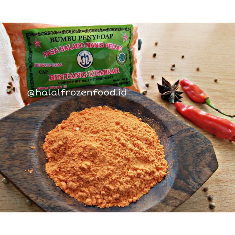 Jual BUMBU PENYEDAP RASA BALADO MANIS PEDAS CAP BINTANG KEMBAR HALAL 40 ...